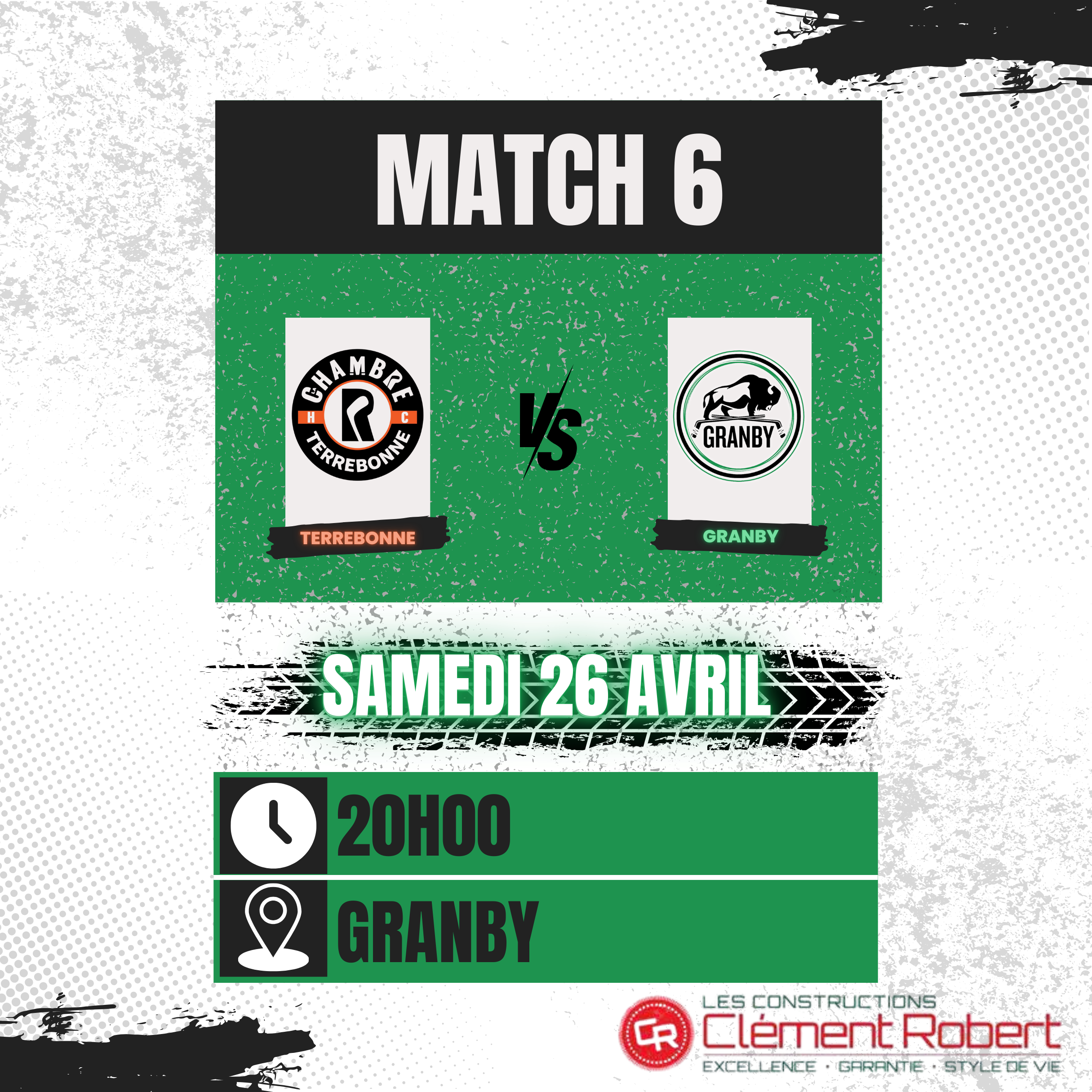 SAMEDI 26 Avril 20H MATCH 6 - Les Bisons de Granby – Équipe sportive